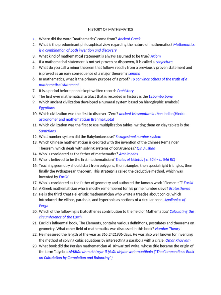 History of Math-Wps Office | PDF | Mathematics | Numbers