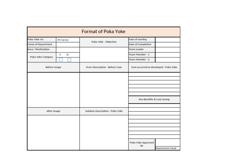 Poka Yoke Format | PDF