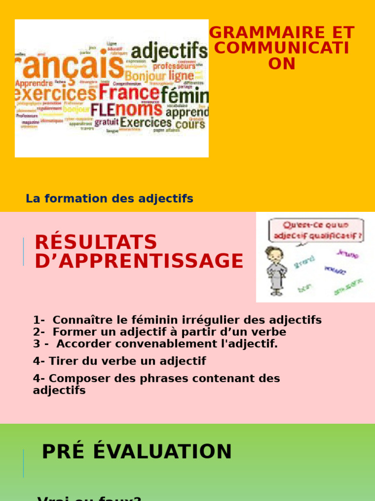 Gr8 La formation des adjectifs version finale | PDF