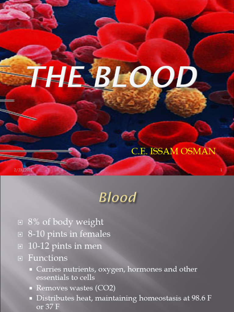 1-1- The blood | PDF | Platelet | Coagulation