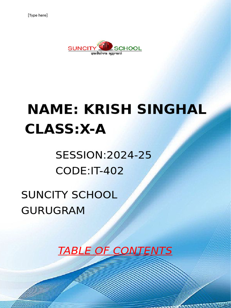 Krish Singhal - Xa - Practicalfile - It | PDF | Spreadsheet | Computing