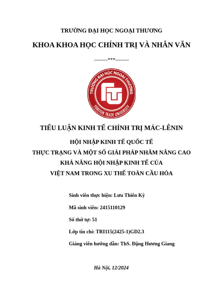 tiểu luận ktct | PDF