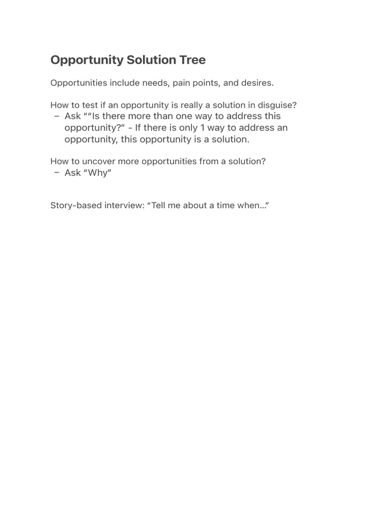 Opportunity Solution Tree | PDF