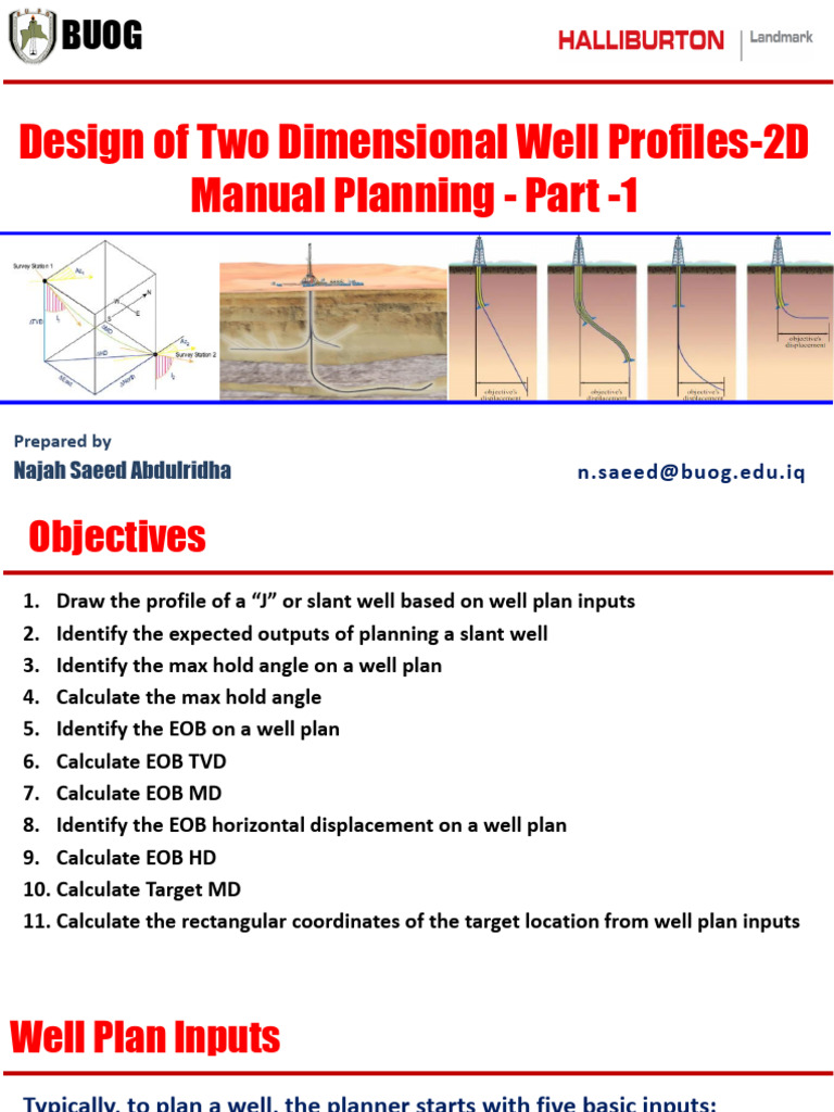 2D Slant Well Profile Design Guide | PDF | Borehole