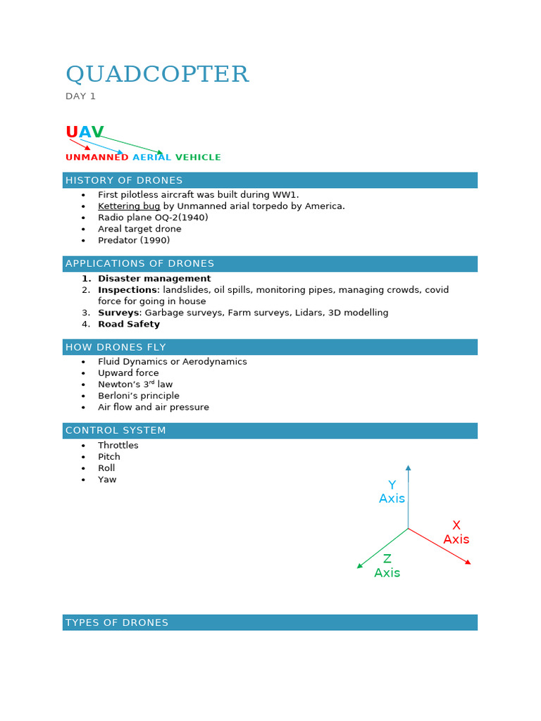 Quadcopter -Day-1 | PDF