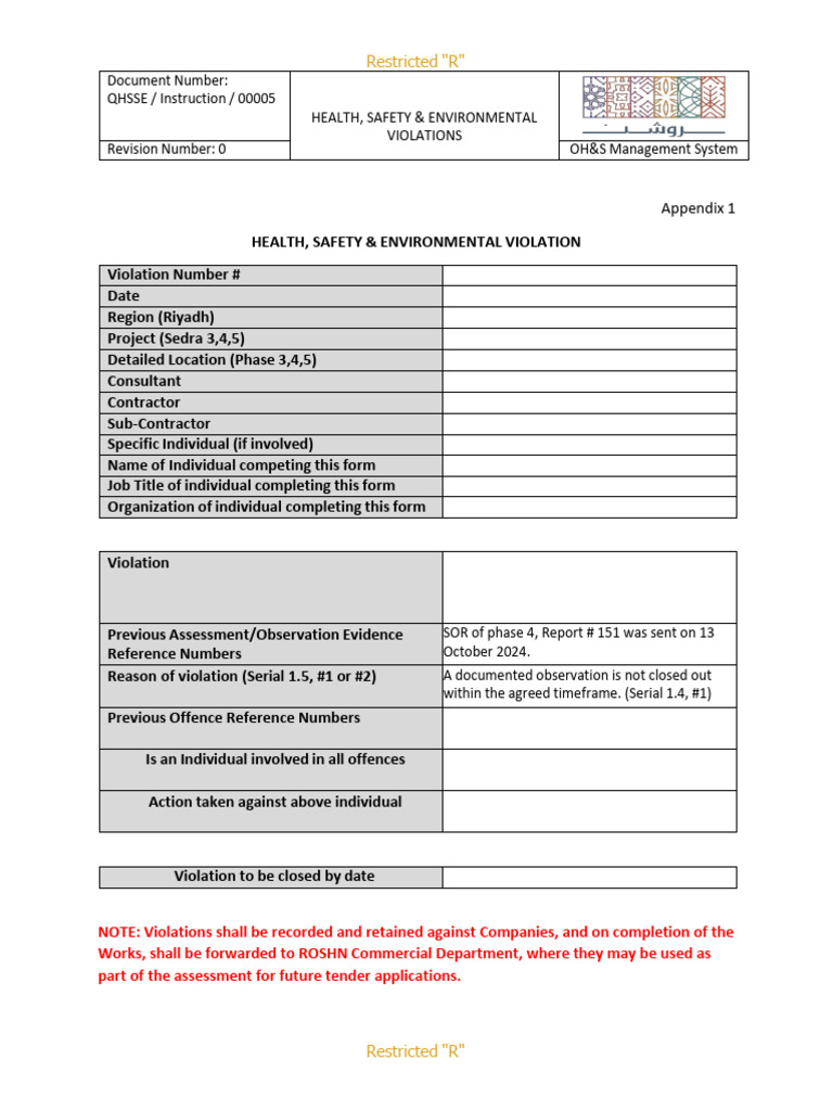 HSE_Violations_085(Closeout) | PDF