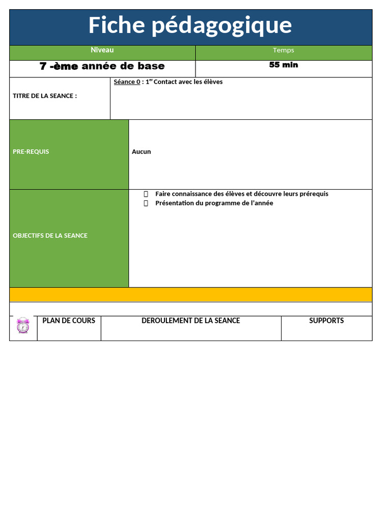 Fiche pédagogique informatique 7ème année | PDF | Fichier informatique ...