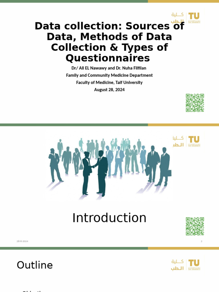 Data Collection-Medical Statistics-2nd Lecture, 2024-25 | PDF | Survey ...