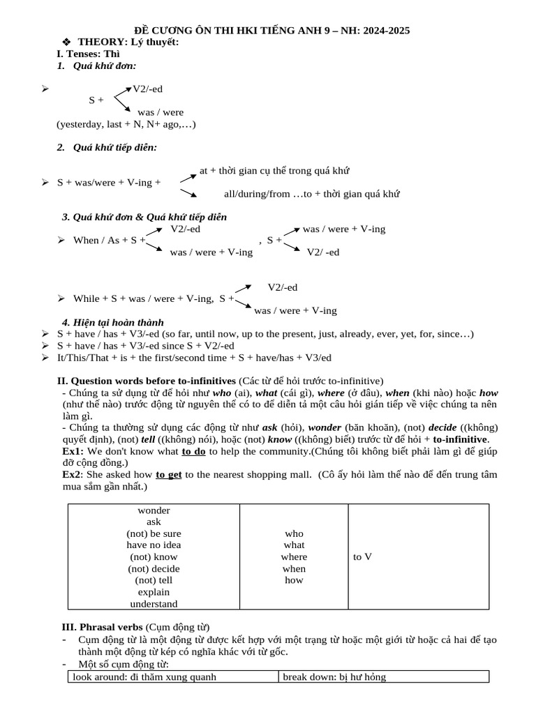 DE CUONG ON TAP HK1 9 global NH 24-25 - Copy | PDF