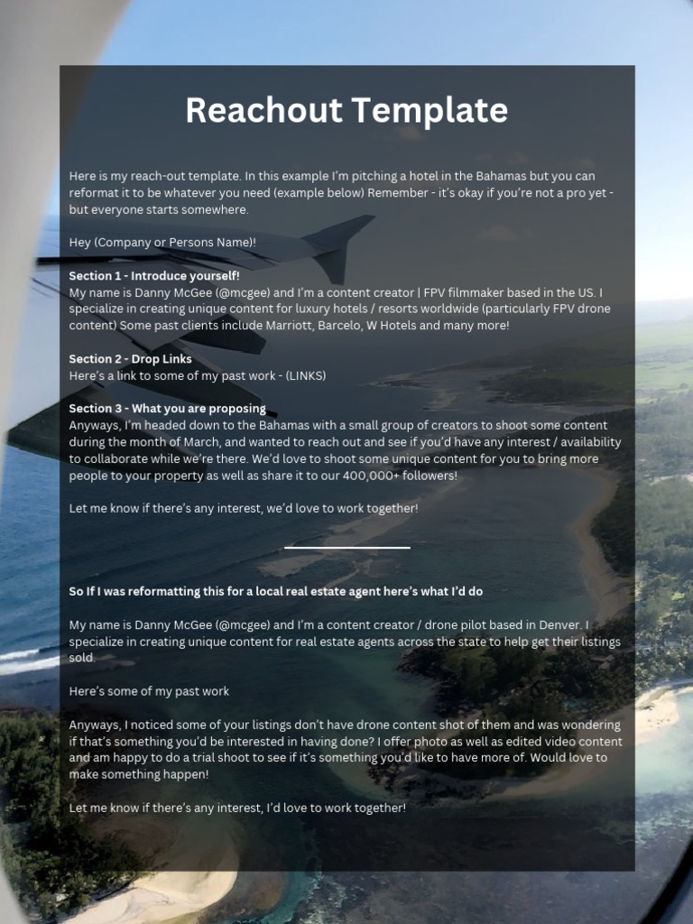 My Reachout Template | PDF