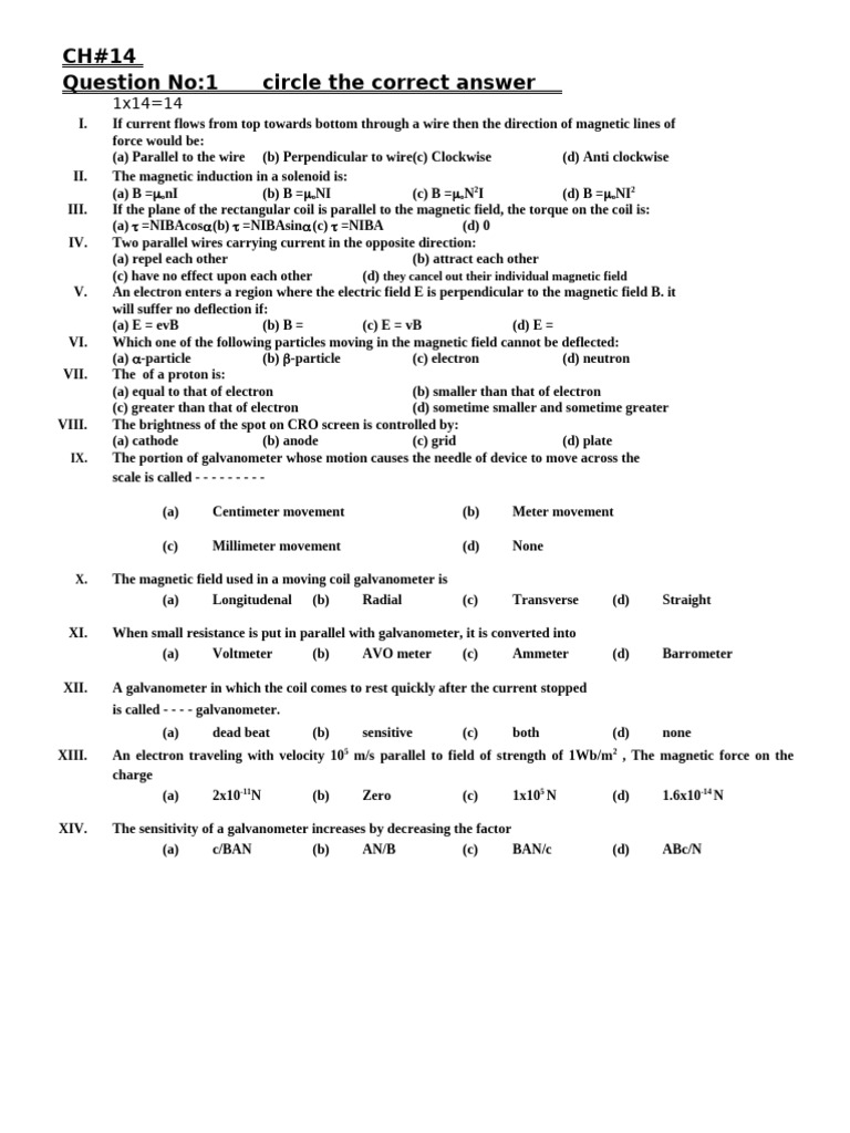 CH 14 (1) | PDF | Magnetic Field | Applied And Interdisciplinary Physics