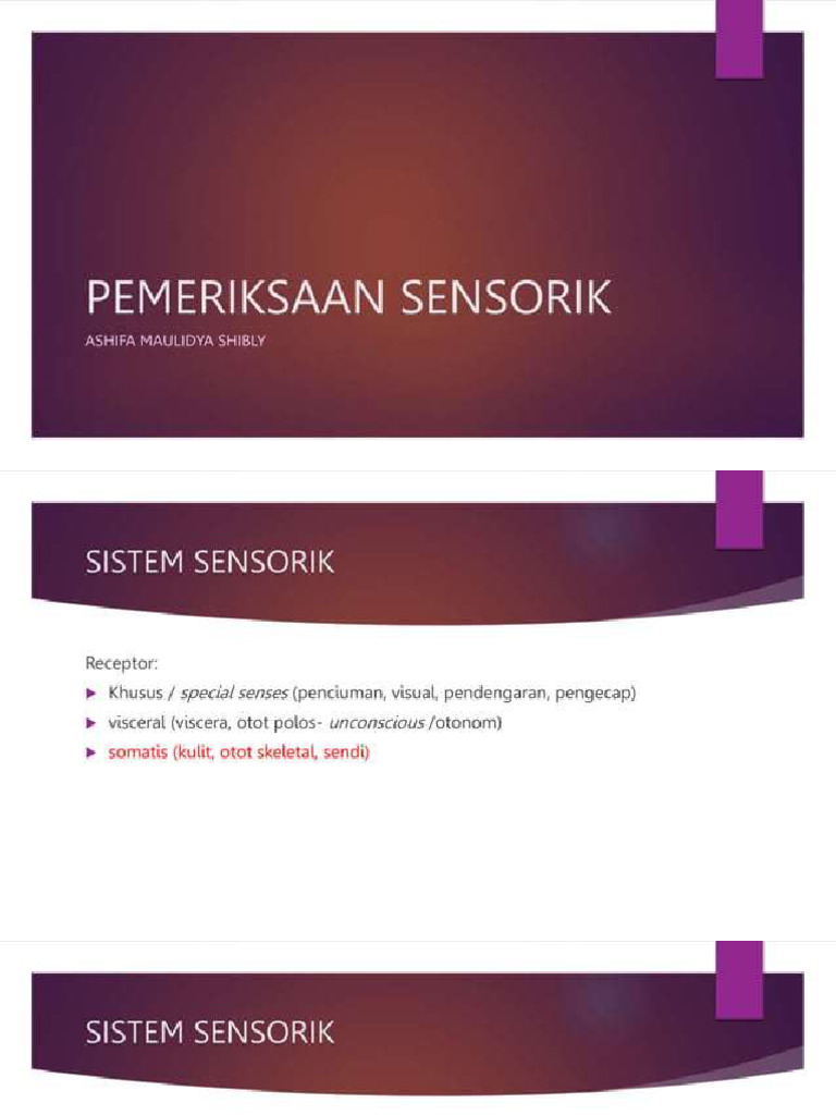 pemeriksaan sistem sensorik | PDF