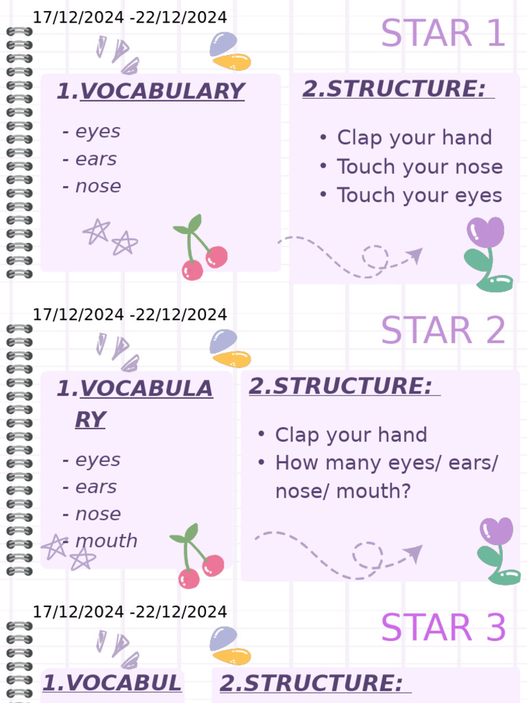 Little Star - Unit 3 - Week 1 | PDF