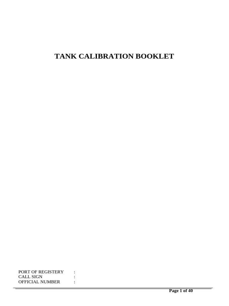 Tank Calibration Booklet Example | PDF | Liquids