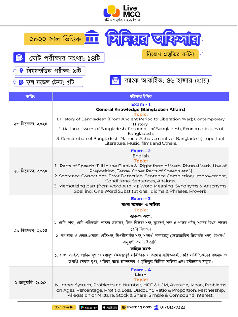 2022 Based Senior Officer Recruitment Preparation New Routine | PDF