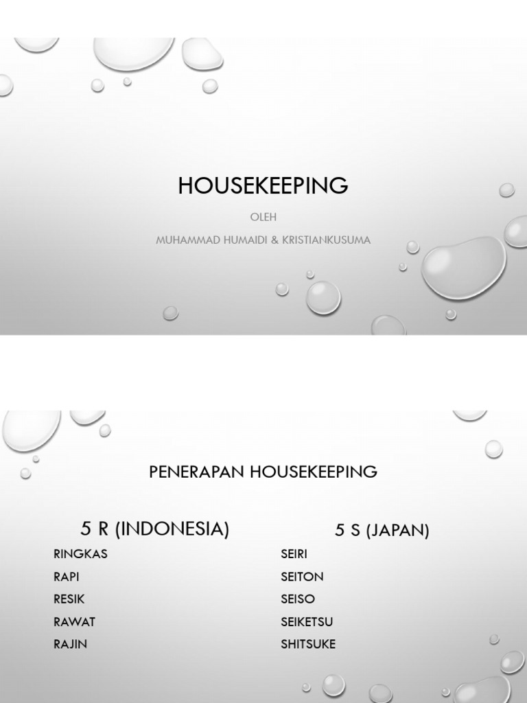 Housekeeping | PDF