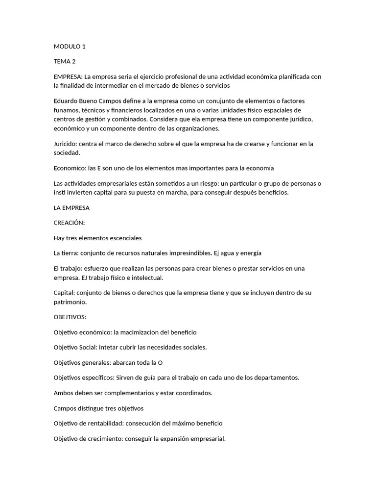 Modulo 1, Tema 2 | PDF | Gestión de recursos humanos | Business