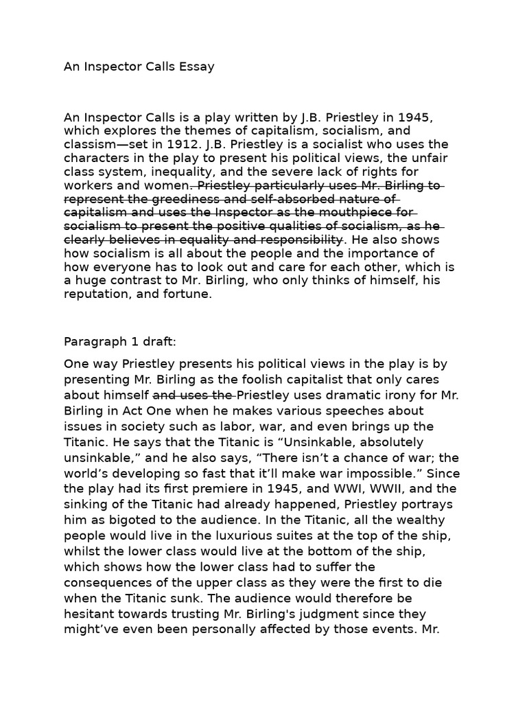 Social Responsibility in An Inspector Calls | PDF