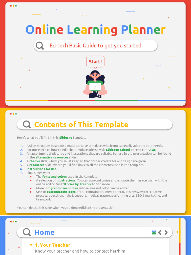 Online Learning Planner - by Slidesgo | PDF | Planets | Solar System