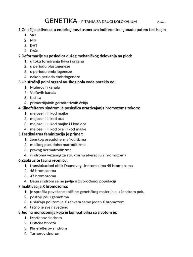 Drugi Kolokvijum 1 | PDF