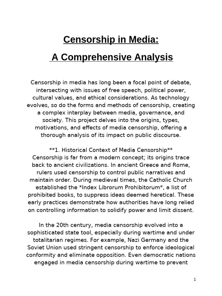 Censorship in Media_ | PDF | Censorship | Social Media