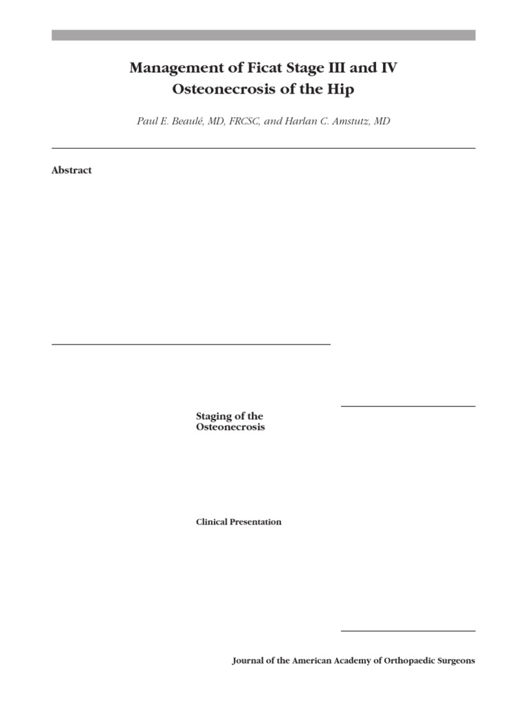 Management of Ficat Stage III and IV Osteonecrosis.5 | PDF | Hip ...