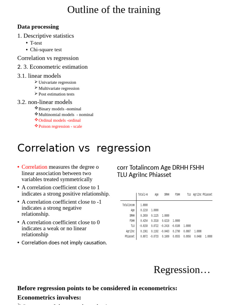 STATA Training For Staff | PDF | Regression Analysis | Errors And Residuals