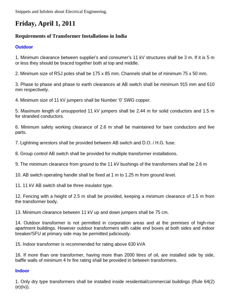 Electricity Rules | PDF | Transformer | Power (Physics)
