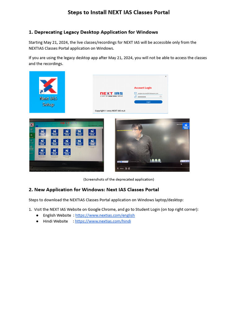 NEXT IAS Portal Setup Guide | PDF | Microsoft Windows | Computing
