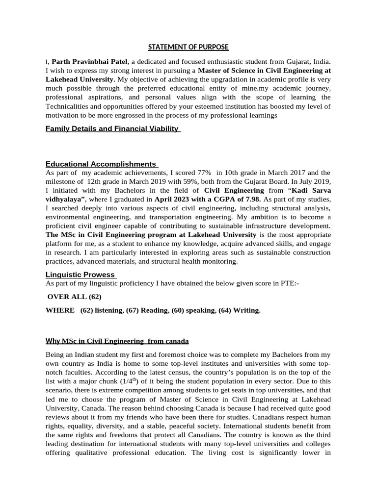 parth canada | PDF | University | Civil Engineering