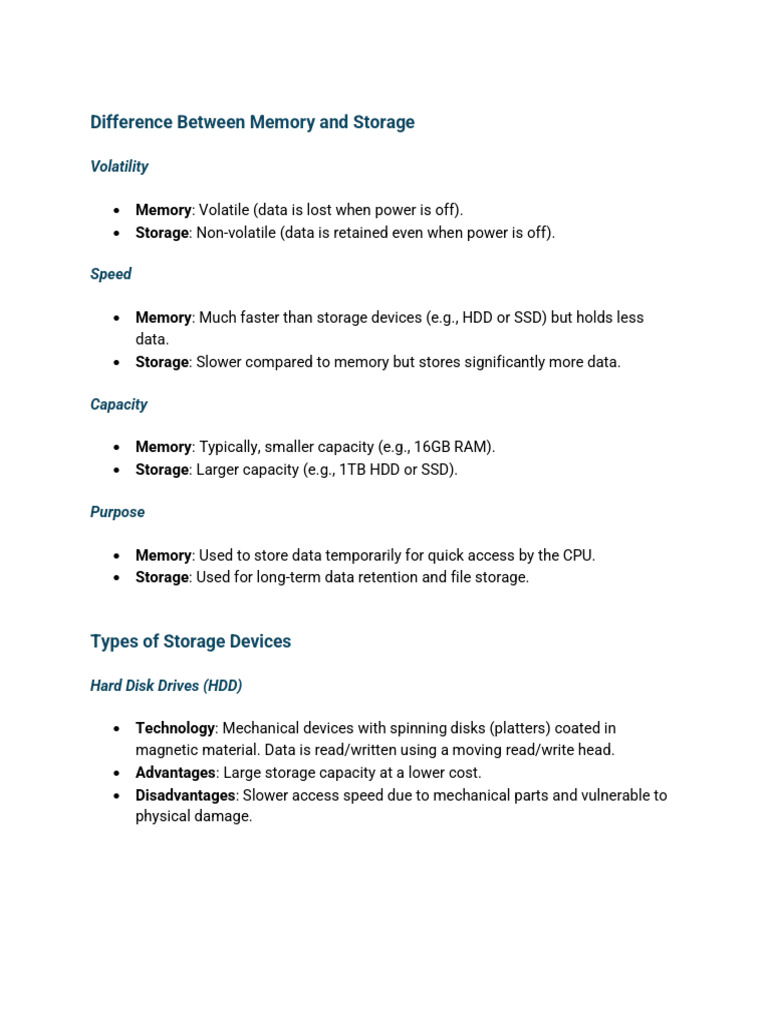 Memory and Storage Difference Between Memory and Storage Vol | PDF ... Memory and Storage Difference Between Memory and Storage Vol | PDF ...