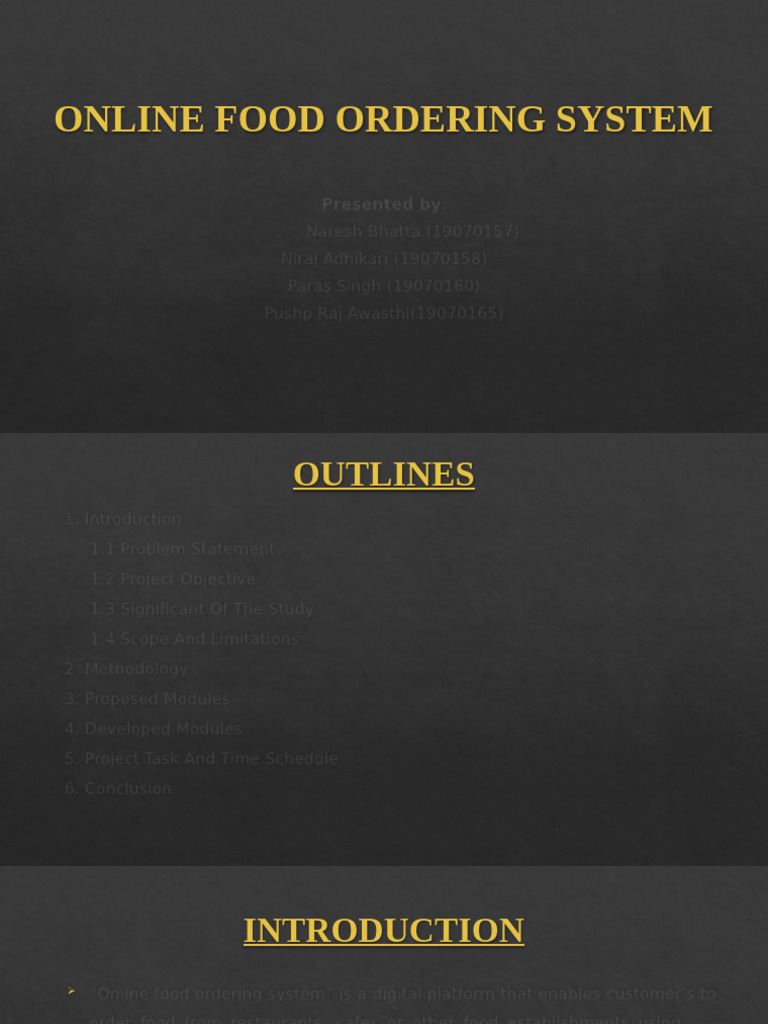 Online Food Ordering System | PDF | Menu (Computing) | Software Engineering