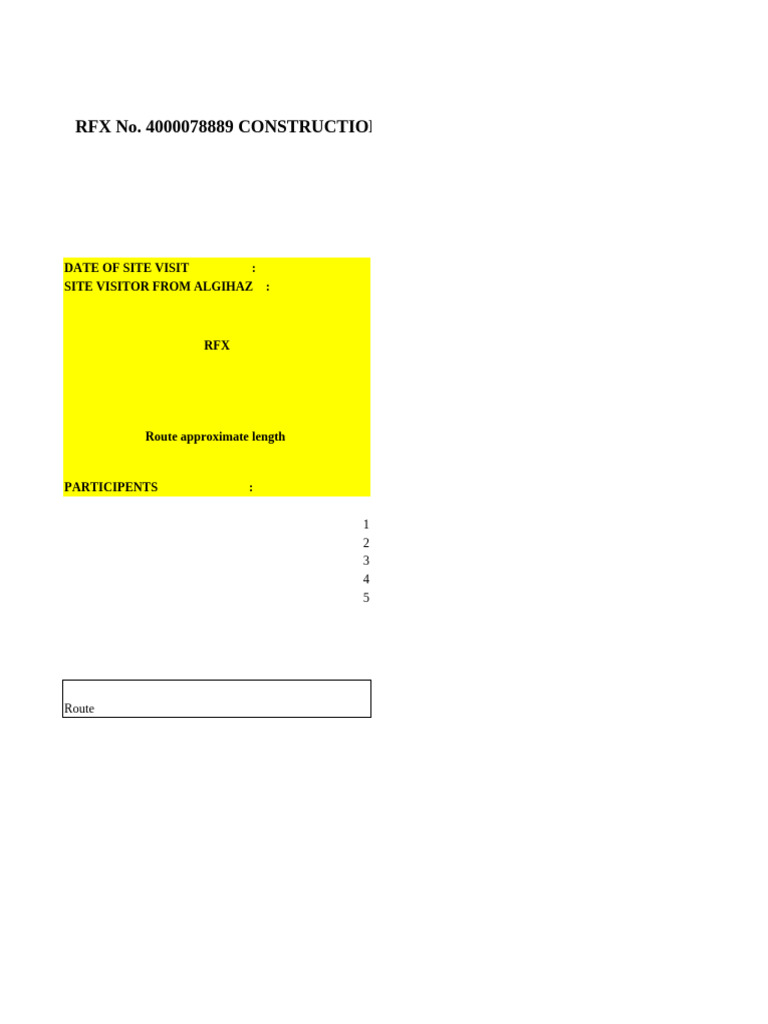 Site Visit-RFX-40 | PDF