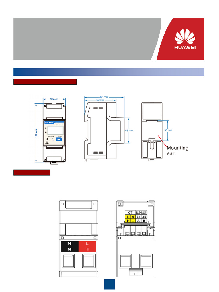 Kurzanleitung Huawei SmartPowerSensor DDSU666 H | PDF | Electrical ...