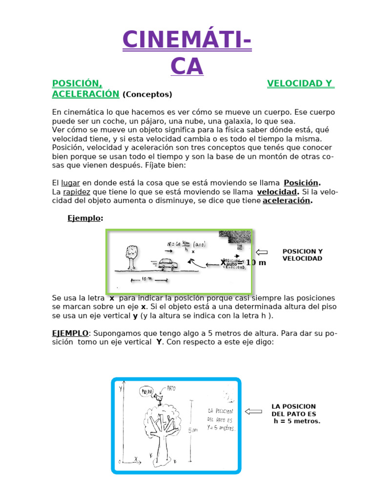 cinemática+-guia+cesf | PDF | Velocidad | Aceleración
