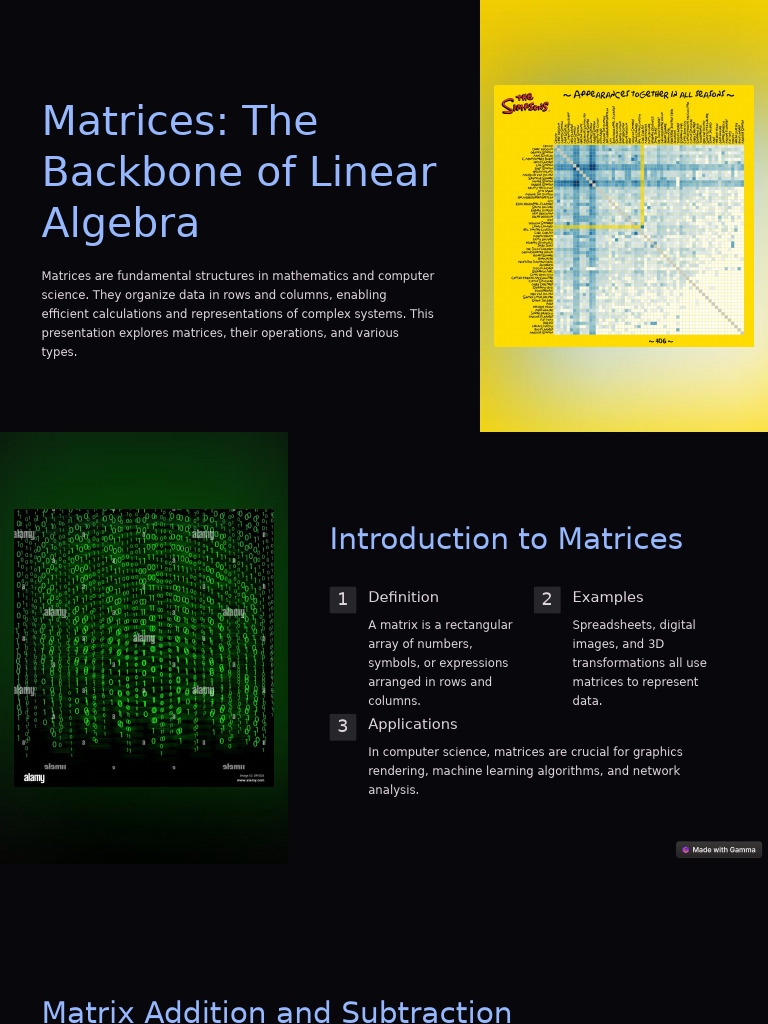 Matrices The Backbone of Linear Algebra | PDF | Matrix (Mathematics) | Mathematical Analysis