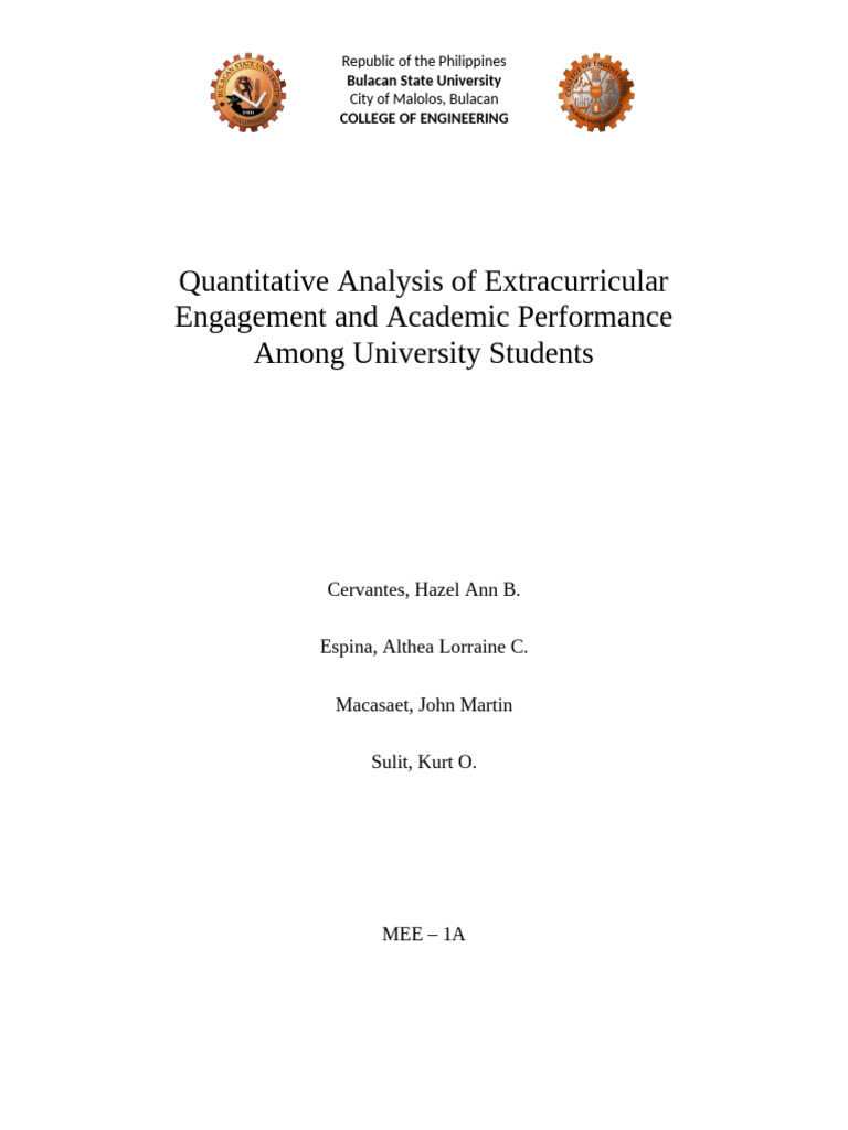 GROUP7 - Quantitative Analysis of Extracurricular Engagement and Academic Performance Among ...