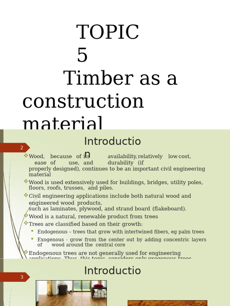 CEE 3111 Topic 5 - Timber as a construction Material_1fa832584b2b291b63118ea965f70be0 | PDF ...