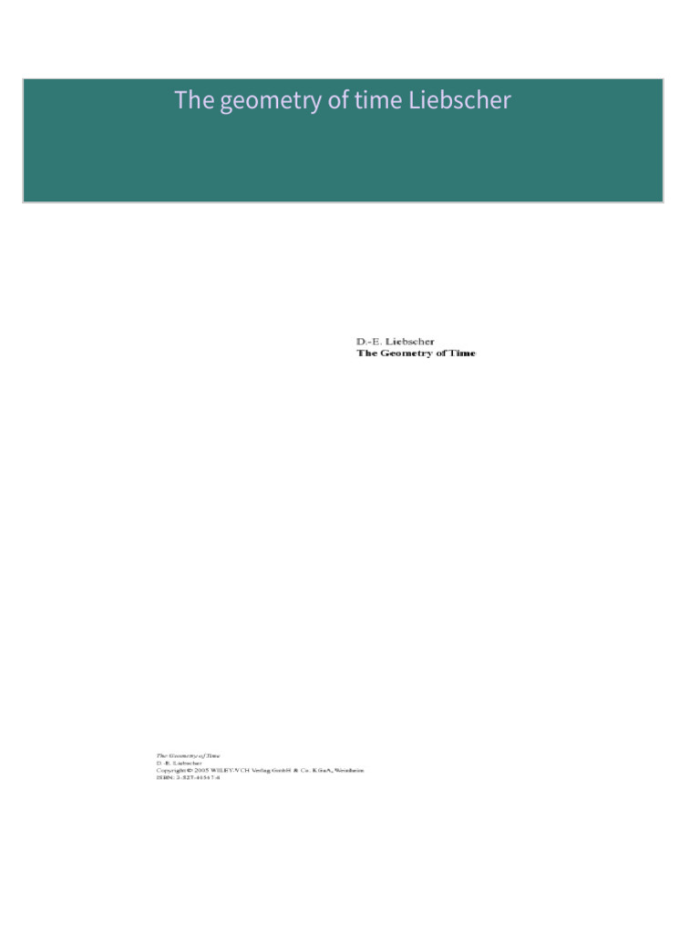 Buy ebook The geometry of time Liebscher cheap price | PDF | Geometry ... Buy ebook The geometry of time Liebscher cheap price | PDF | Geometry ...