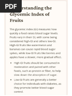 Fruit Glycemic Index & Load Chart | PDF | Edible Fruits | Foods