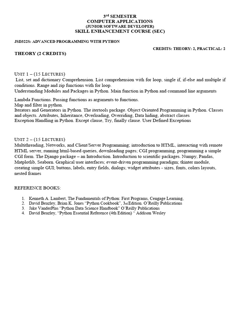 Skill Enhc (Advc Phython) | PDF | Python (Programming Language) | Software