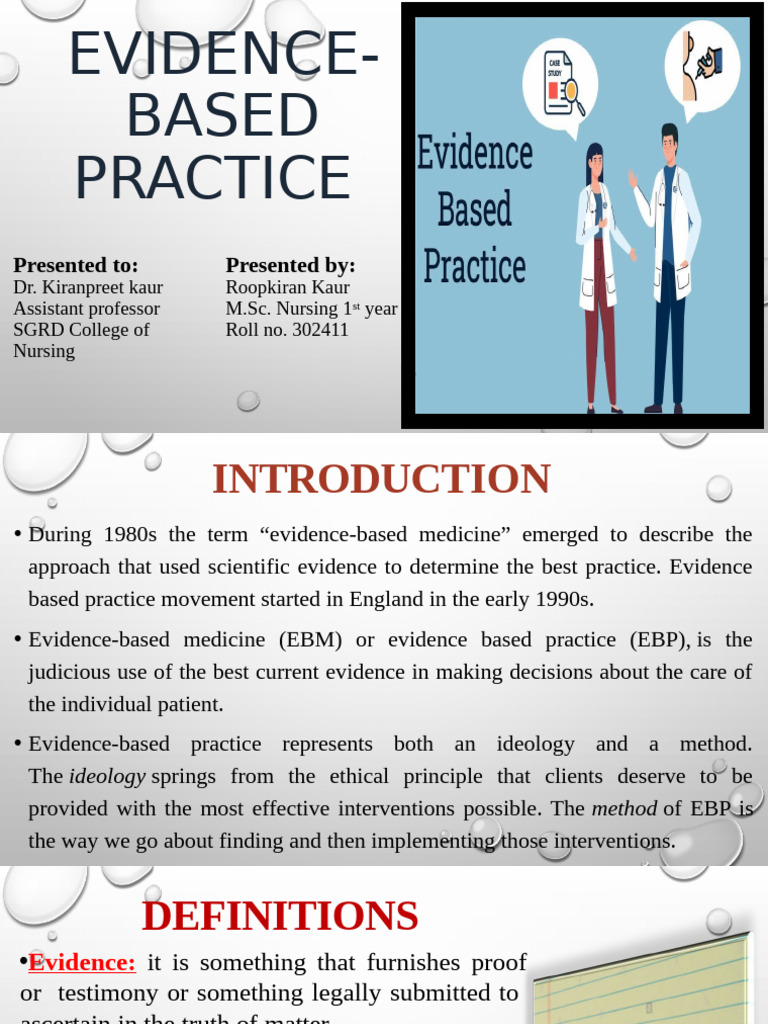 evidence based practice | PDF | Evidence Based Medicine | Nursing