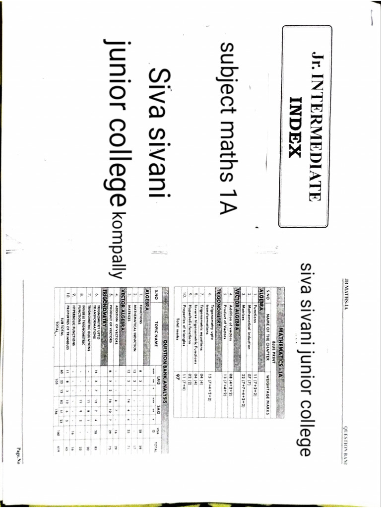 MATHS 1A Imp Questions | PDF