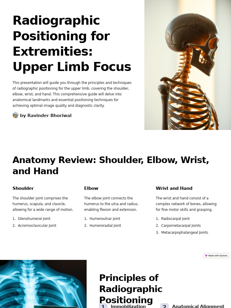 Radiographic Positioning For Extremities Upper Limb Focus | PDF ...