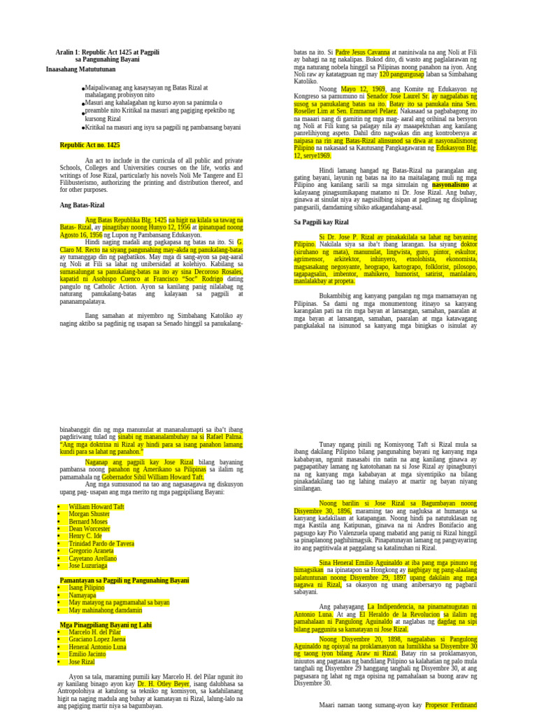 Aralin-1-PART-1-2 | PDF