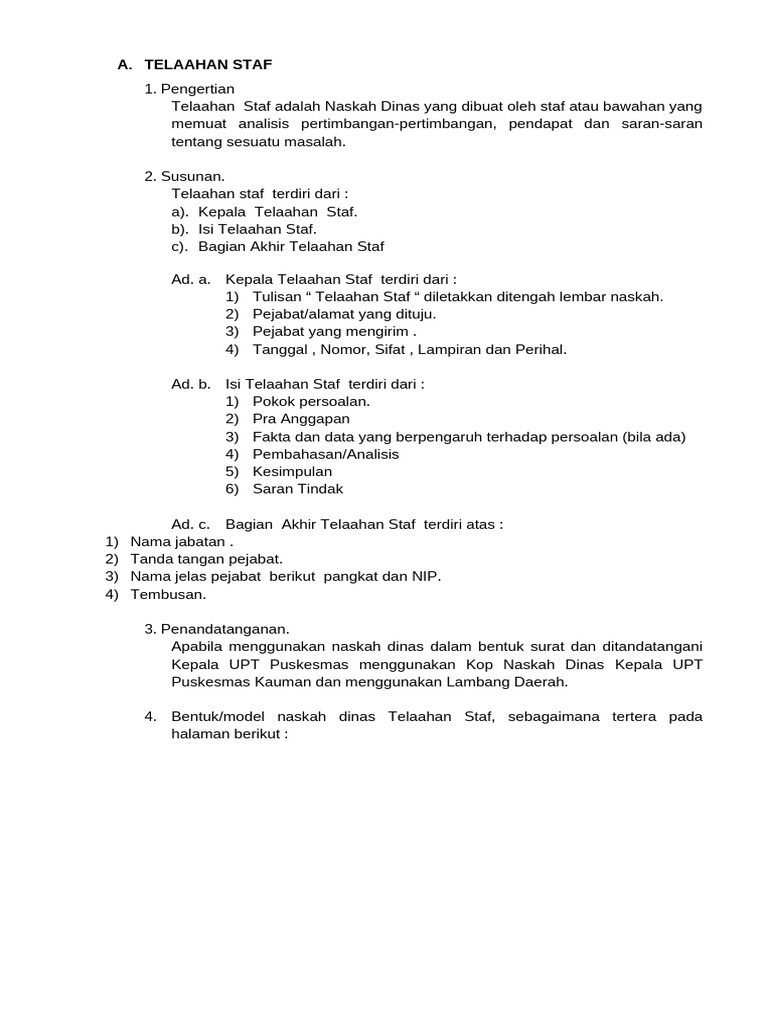 Telaahan Staf | PDF