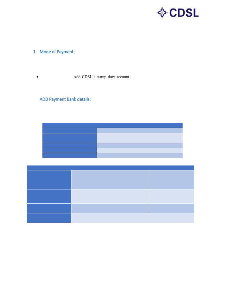 Steps To Make Stamp Duty Payment in CDSL | PDF | Payments | Transaction ...