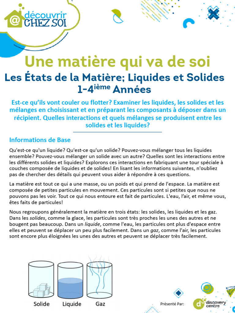 États de la matière : liquides et solides | PDF | Lunettes | Matière