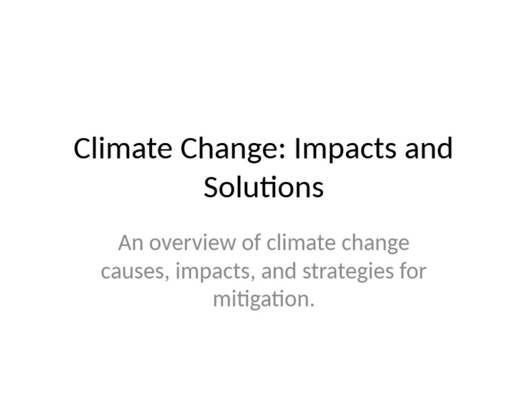 Climate Change Presentation | PDF