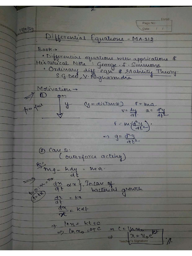 Diff Eqns-1 - Compressed | PDF